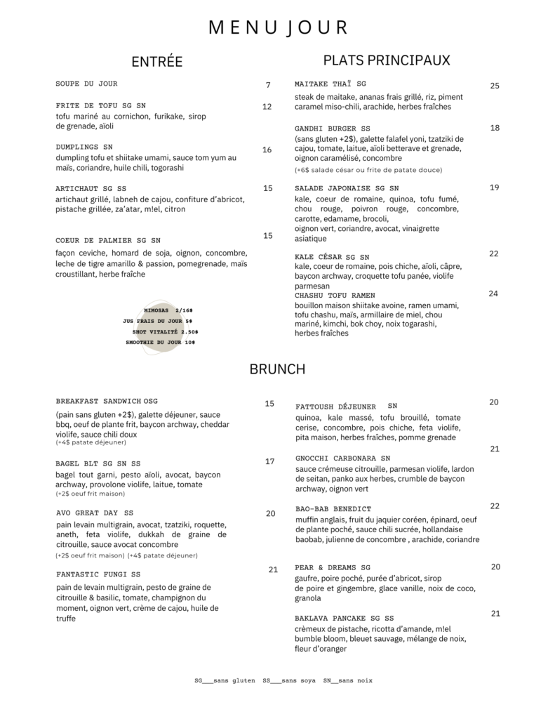 Menu - FR - Archway Verdun